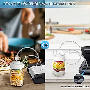 WANCHIY 1 Set Accessory for Mason Jars, Jar Sealer for Food Storage, Fit with Mason Jars and Reusable Vacuum Sealer Bags and Canning Jars, Compatible with FoodSaver Vacuum Sealer, Portable Can Sealer(Jar Sealer)