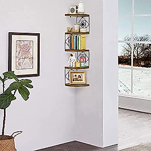 AOTSON Corner Shelf Wall Mount, Floating Shelves for Wall Storage and Display, Rustic Wall Shelves Wood Shelves for Bedroom, Kitchen, Bathroom, Living Room, Nursery and Office