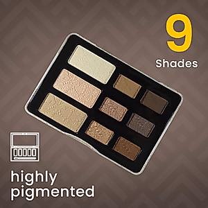 Ccolor Cosmetics - Soft Natural, 9-Color Eyeshadow Palettes, Highly Pigmented Eye Shadow Makeup, Long-Wearing Eye Palette, Matte & Shimmer Eye Makeup Kit with Easy-to-Blend Neutral Shades