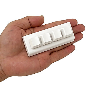 Mini 4 Keys Macro Mechanical Keypad RGB Game Keyboard Portable One-Handed Fully Programmable Keys for Windows Mac OSU HID Standard Keyboard, Red Switches, RGB Backlight, Hot Swap, Type-C USB Wired