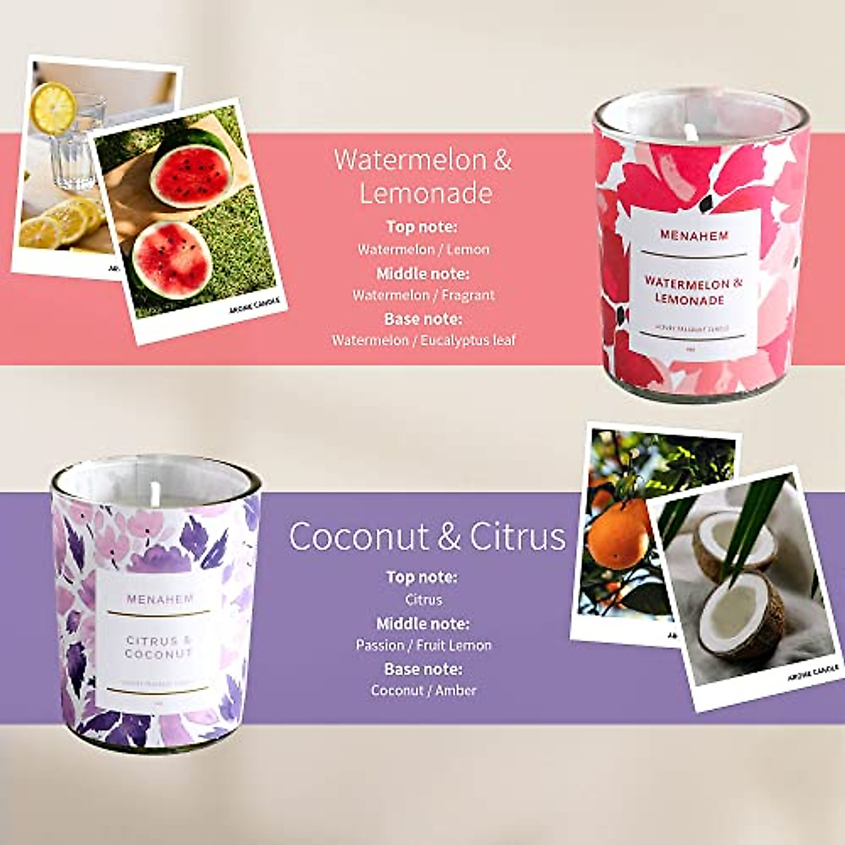 6 Pack Scented Candles, Aromatherapy Candles Sets, Specially Designed for Bridesmaids Gift, Ideal Gifts for Wedding, Women Birthday, Mother's Day, Thanksgiving, Christmas (Flower Series)