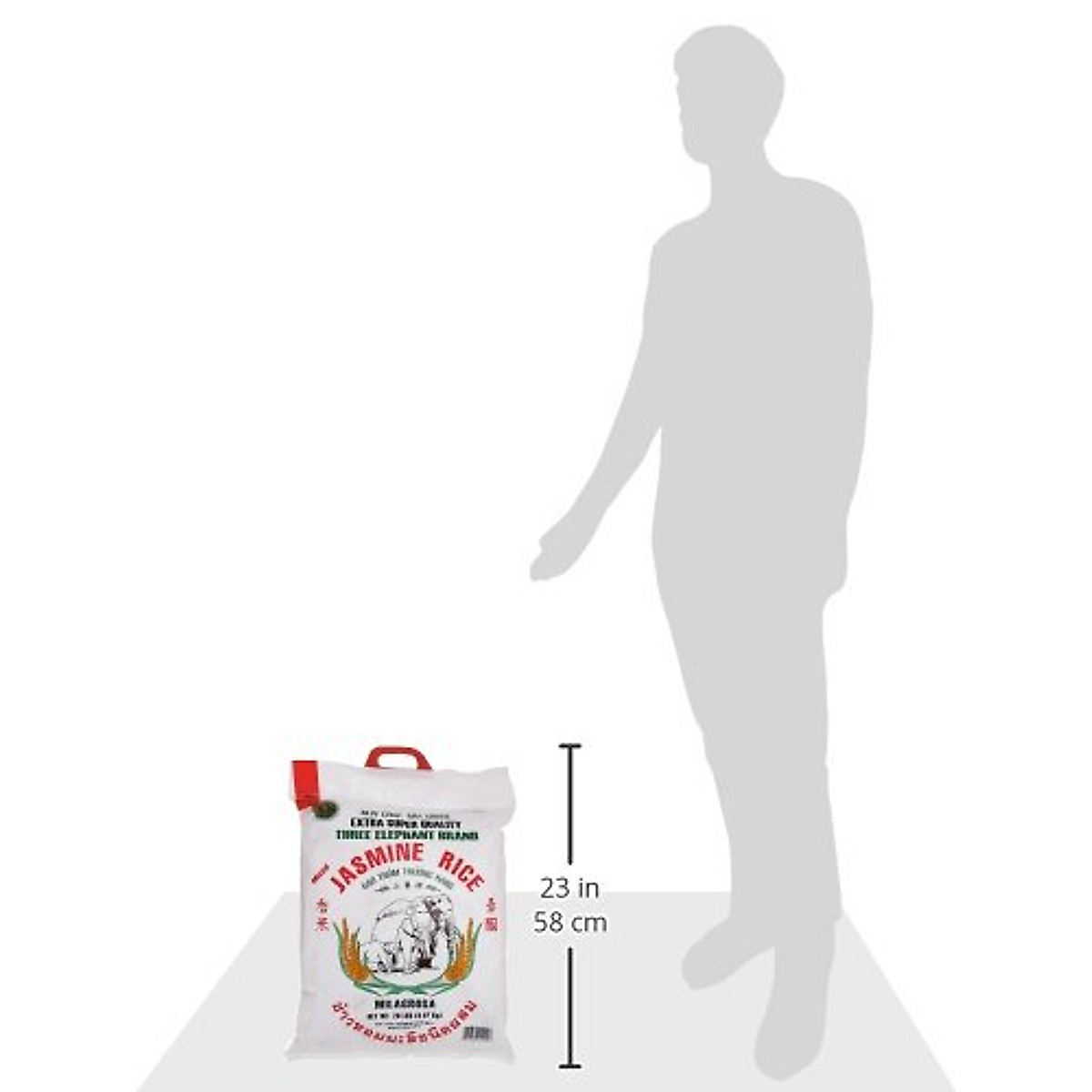 Three Elephants Thai Jasmine Rice, 20 Pound