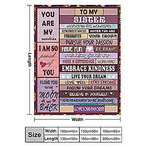 Lviliss Sister Gift Sister Blanket Birthday Gifts for Sister Women Sister Gifts from Sister, Sister Birthday Gifts for Sister Throw Blanket 50"x60"
