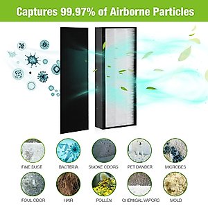 Replacement Filter C Compatible with G-Guardian AC5000 AC5000E AC5250PT AC5350B AC5350W AC5300B Air Purifiers. 3-in-1 True HEPA High Filtration Air Purifier Filter, 2 Pcs