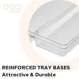 OGGI Clear Tray Flatware Organizer, 5-Compartment