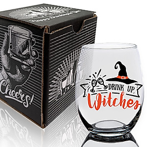 Toasted Tales If The Shoe Fits Halloween Glass Season Holiday Glassware | Spooky Glass Tumbler | Novelty Gifts For Her | Halloween Glass Witches Wine Glasses | Hocus Pocus Stemless Glass