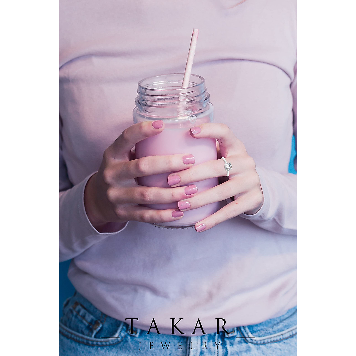 Elegant Sterling Silver Solitaire CZ Engagement Ring (Medium)