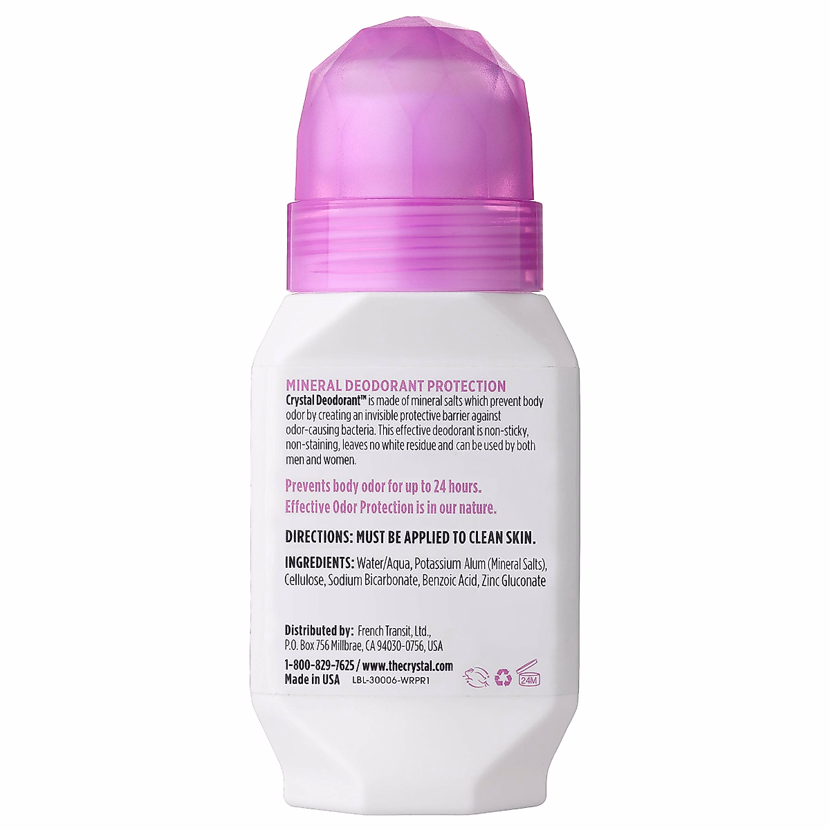 CRYSTAL Deodorant - Mineral Roll on Vegan Deodorant for Women and Men, Unscented - 2.25 fl. oz. (3 Pack) (Packaging May Vary)