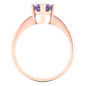 Clara Pucci 2.55 ct Marquise Cut Custom Engraving Solitaire Simulated Alexandrite Classic Statement Art Deco Ring 14k Rose Gold Size 6.5
