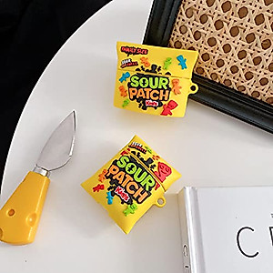 VARWANEO Case for Airpods Pro, Soft PVC 3D Cute Funny Fun Cartoon Food Drink Design Kawaii Airpods Cover Case with Keychain, Cool Cute Unique Cartoon for Kids Teens Boys Girls (Yellow Candy)