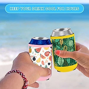 Custom Neoprene Can Cooler Sleeve Bulk Personalized Insulated Drink Holder for 12 Oz Cans and Bottles Wedding Bridal Shower Beach Decorations Birthday Party Favors, Black