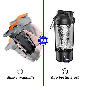 Cholas Premium Electric Protein Shaker Bottle, 20oz Blender for Mixing Protein, Gym Portable Cup, and Cocktails, BPA Free Self Stirring Shaker with Waterproof Design in Sleek Black