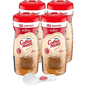 Coffee mate The Original Powder Creamer, 11 oz (Pack of 4) with By The Cup Scoop