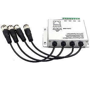 BeElion 4-CH Passive Video Balun HD Transceiver with BNC Connector Cable,BNC to Cat5/5E/6 RJ45(T568B) UTP Cable Converter for 720P/1080P HD-CVI/TVI/AHD CCTV Camera