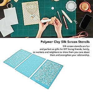 Polymer Clay Silk Screen Stencils, Exquisite Pattern Silkscreen Print Kit for Printing on Clay (202, 204, 217)