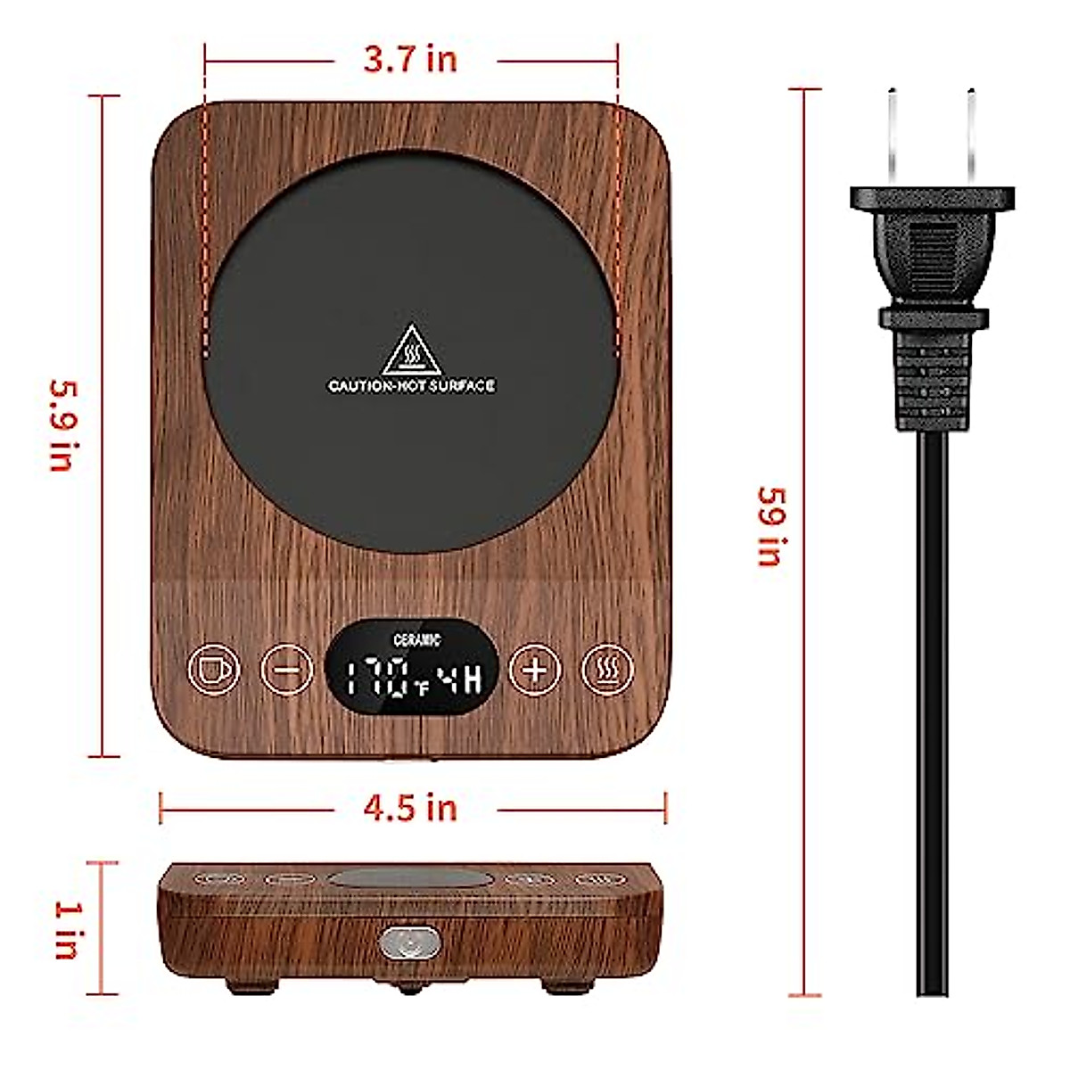 CEROBEAR Coffee Mug Warmer, Auto On/Off Upgrade Gravity-Induction Mug Warmer for Desk with 9 Temperature Settings, 1-9 Timer Smart Candle Cup Warmer for Home Office