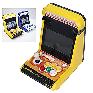 Mini Rocker Game Machine, Joystick Control Game Machine 7 Inch All in One US Plug 100‑240V Portable for Game Room (Yellow)