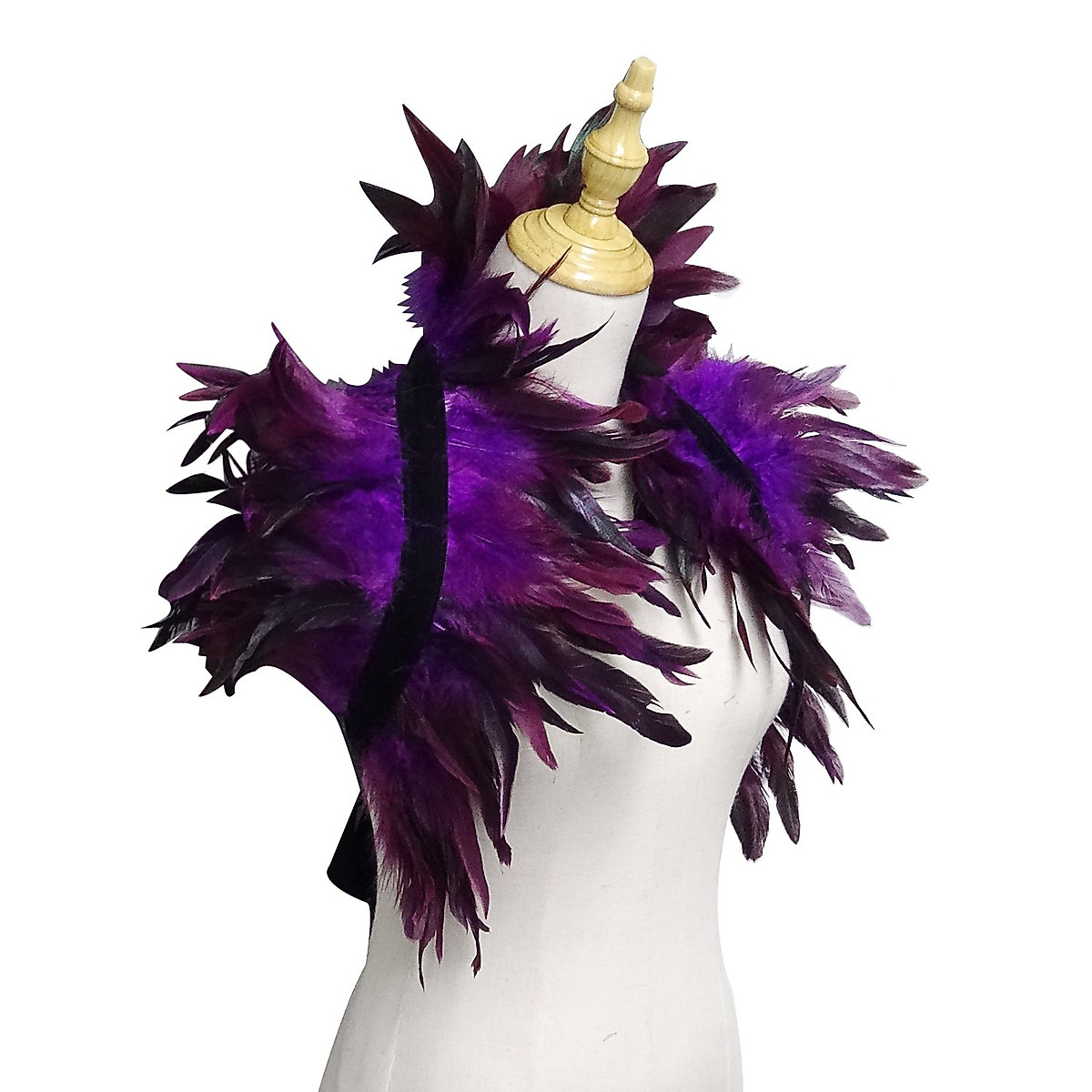 ZAKIA Gothic Natural Feather Cape Shawl Shrug Shoulder Wrap Collar Halloween Party Scarf