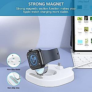 for Apple Watch Charger - 2 in 1 Wireless Watch Charger Portable Charging Stand with Charging Cable Compatible with iWatch Series 8/7/6/5/4/3/2/SE - Charging Dock Station for AirPods 1/2/3/Pro