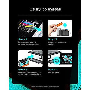 910XL Ink Cartridges Compatible with HP Printers for HP 910 XL 910XL Ink Cartridge Combo Pack Use with 8025 8020 8028 8035 8023 Officejet 8022 8010 8015 Printer (B/C/M/Y - 4 Pack)