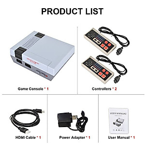 Retro Classic Game Console,HDMI Classic Retro Game Console 621 Games,Dual Control 8-Bit Handheld Game Player for TV Video, Christmas/Birthday/Thanksgiving/Valentine Gift