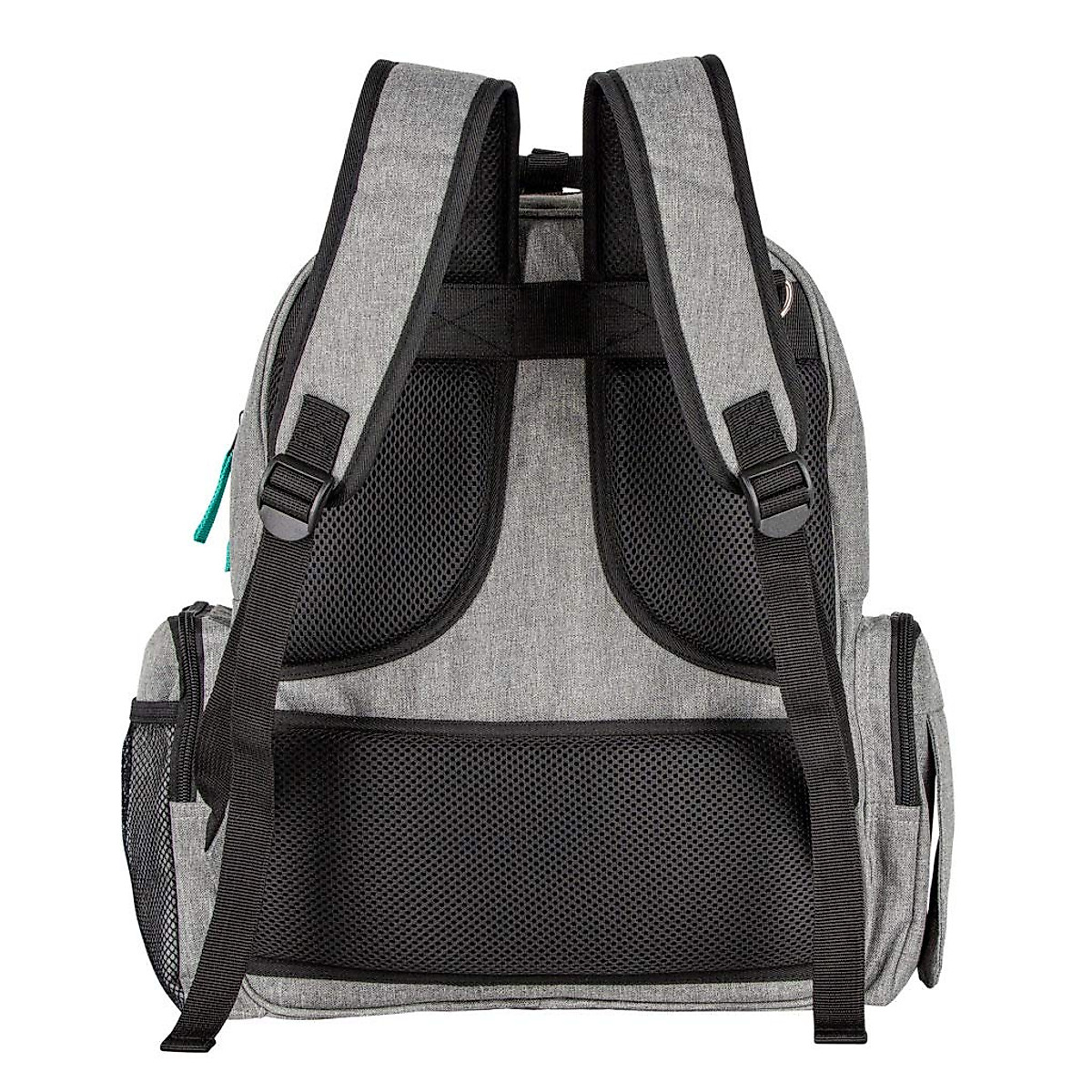 YavoBaby Diaper Bag Backpack - Large Capacity 18 Pocket Multi-Functional Unisex Diaper Bag - Extremely Durable and Stylish - Includes Changing Pad, Stroller Straps, and Nursing Pouch -Gray w/Teal Tags