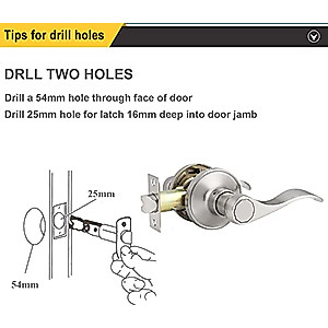 Probrico Wave Passage Door Lever Satin Nickel Keyless Handle for Hall and Closet, Interior Non-Locking Leverset