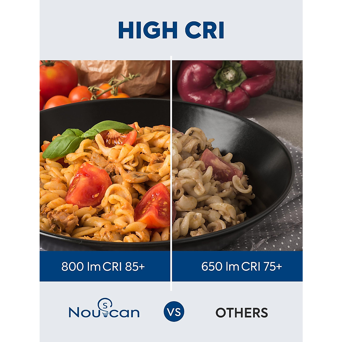 Nouscan LED Light Bulbs 100 Watt Equivalent, Daylight White 5000K, 13W LED Bulb A19, 1500 Lumens, Standard E26 Base, Energy Saving, Energy Saving Lightbulbs, Non-dimmable, 12 Pack