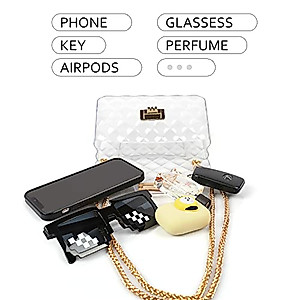 Mum's memory Semi Clear Purse for women Jelly Bag Clear Clutch Bag Stadium Approved Clear Crossbody Shoulder Clutch Handbag Cute Fashion Design See Through Clutch Mini Shoulder Bag