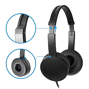 Kaysent School Headphones for Classroom Students - (KHPC-24B) 24 Packs Black Color Kids' Headphones for School, Library, Computers, Children and Adult(No Microphone)