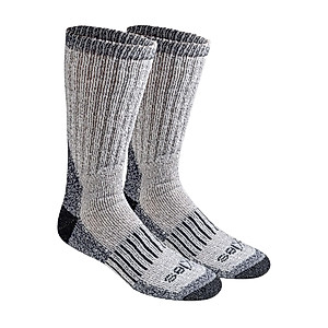 Dickies Men's Heavy Weight Wool Blend Thermal Crew Socks, (2, 4, Blue (2 Pairs), Large