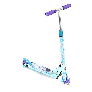 Huffy Disney Frozen Light-up LED Inline Kick Scooter for Girls-Purple