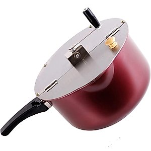 Popcorn Maker Manual Stove Top Non-Stick Popcorn Pot, with Anti-Scalding Handle And Detachable Lid, Universal for Gas Induction Cooker