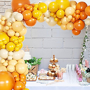 Here Comes The Sun Balloon Arch Kit 134Pcs Retro Beige Orange Yellow Balloons Here Comes the Son Baby Shower Boy Boho Sunshine Theme Birthday Party Decorations