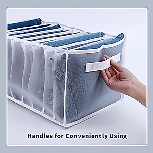 2PCS Wardrobe Clothes Organizer, LIVESO 9 Grids Visible Closet Organizer For Folded Clothing, Washable Clothes Drawer Organizer for Jeans, Sweaters,T-shirts,Pants,Legging,Kid Clothes
