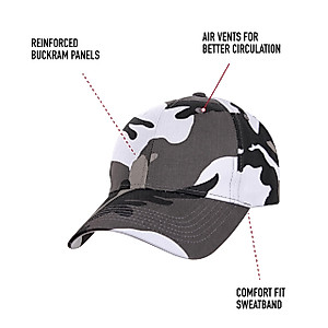 Rothco Supreme Camo Low Profile Cap – Adjustable Rugged Outdoor Baseball Hat (US, Alpha, One Size, Black Camo)