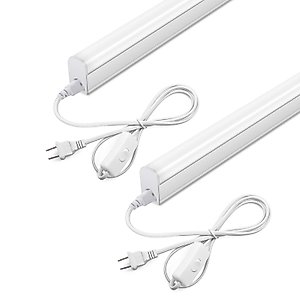 LELEJU LED Shop Light 2FT, 1100lm, 6000K, 10W, LED Under Cabinet Lights and T5 Led Light Fixture, Under Cabinet Lighting, Corded Electric with ON/Off Switch (Pack of 2)