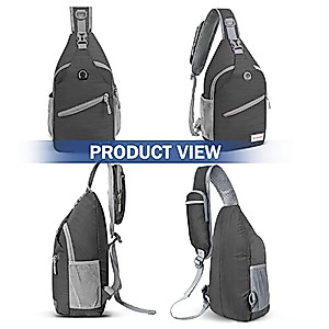 ZOMAKE Sling Bag for Women Men:Small Crossbody Sling Backpack - Mini Water Resistant Shoulder Bag Anti Thief Chest Bag Daypack for Travel Hiking Outdoor Sports,Black(stripe)