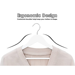 StorageWorks White Wood Hanger, Natural Wood Hangers 20 pack, White Wooden Hangers for Closet, Wooden Coat Hangers for Coats, Shirts, Bridesmaid Suits, Wedding Dress