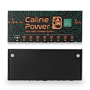 Caline CP-205 DC 9V Guitar Pedal Power Supply, True Isolated Pedalboard Power Supply with 8 Totally Isolated Outputs(300mA/500mA), Noiselessly