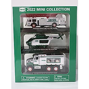 Hess Toy Truck 2022 Mini Collection - Fire Truck, Helicopter, and Truck with Front Loader