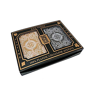 KEM Arrow Black and Gold, Poker Size- Standard Index Playing Cards (Pack of 2) - 1017399