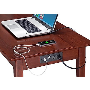 AFI, AH12114, Shaker Desk with Drawer and Charging Station, Walnut