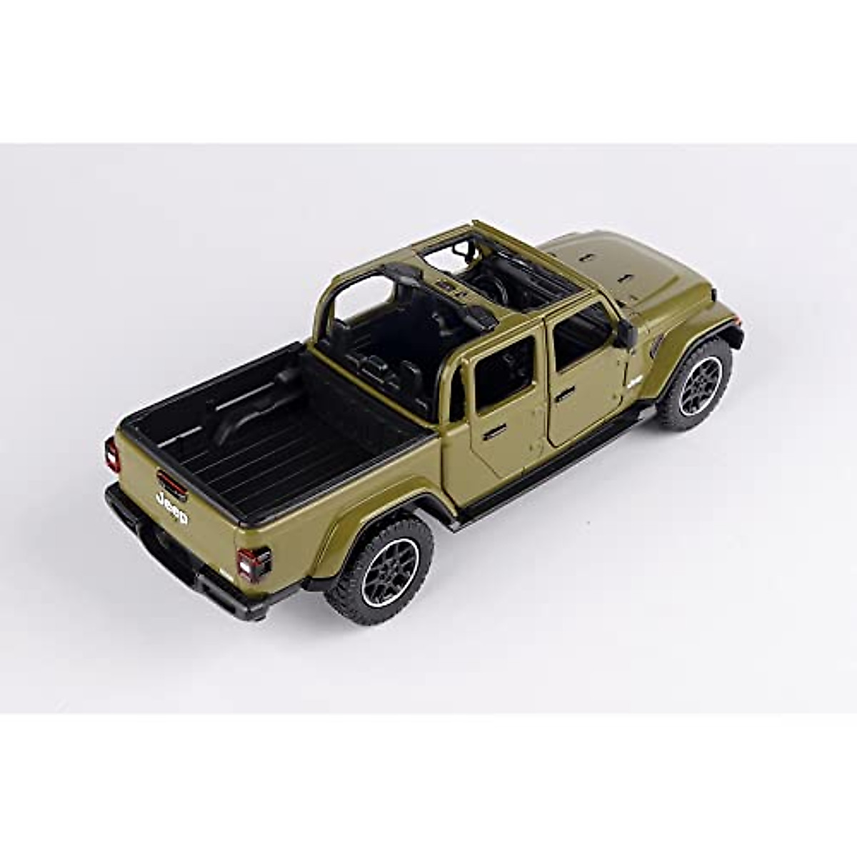 Motormax Toy 2021 Gladiator Overland (Open Top) Pickup Truck Matt Green 124-127 Diecast Model Car by Motormax 79367