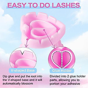 Glue Rings INFILILA 200PCS Glue Rings for Eyelash Extensions Disposable Rings for Lashes Lovely Heart Shape Lash Extension Supplies for Eyelash Extension Lash Glue Holder Fanning Ring Holder