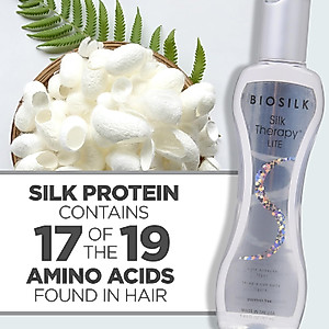 BioSilk Silk Therapy Lite, Leave-In Reconstructing Treatment To Smooth Fine & Thin Hair, Sulfate, Paraben & Cruelty-Free, 5.64 Oz