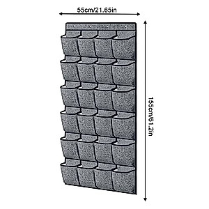 Ainichi Over Door Shoe Organizer - Over Door Hanging Shoe Holder with 24 Large Pockets & 4 Metal Hooks - Household Shoe Holder Bag Hanger for Closet Door Wall Storage