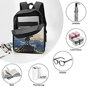 Game Backpack Adjustable Shoulder Strap Bookbag, 3D Print 17in Cartoon Travel Laptop Backpack Casual Daypack COLOR1