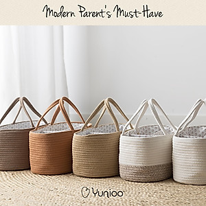 Yunioo Diaper Caddy Organizer│Changing Table Nursery Organizer│Diaper Storage for Car & Travel│Sturdy Tote Bag for Diapers and Wipes│Toys Bag│Baby Changing Basket│Brick