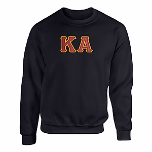 Kappa Alpha Twill Letter Crewneck Sweatshirt Black XL